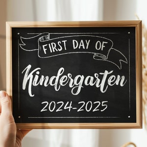 First Day of Kindergarten Sign Printable Chalkboard 2024 - Etsy
