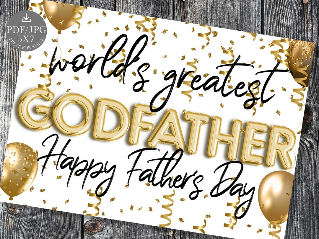 Printable Fathers Day Card for Godfather - Etsy