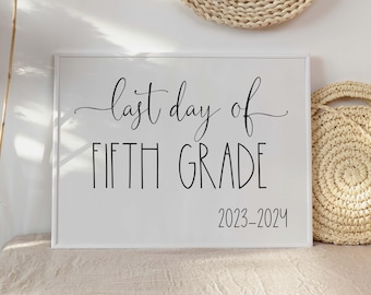 Last Day of 5th Grade Sign, Last Day of School, 5th Grade Chalkboard ...