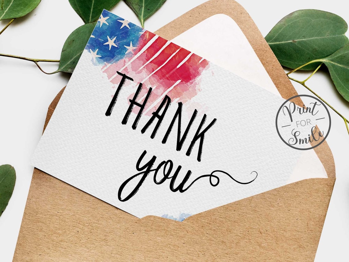 Veterans Day Thank You Card PRINTABLE - Etsy
