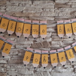 Welcome Back to School Banner Pencil PRINTABLE - Etsy