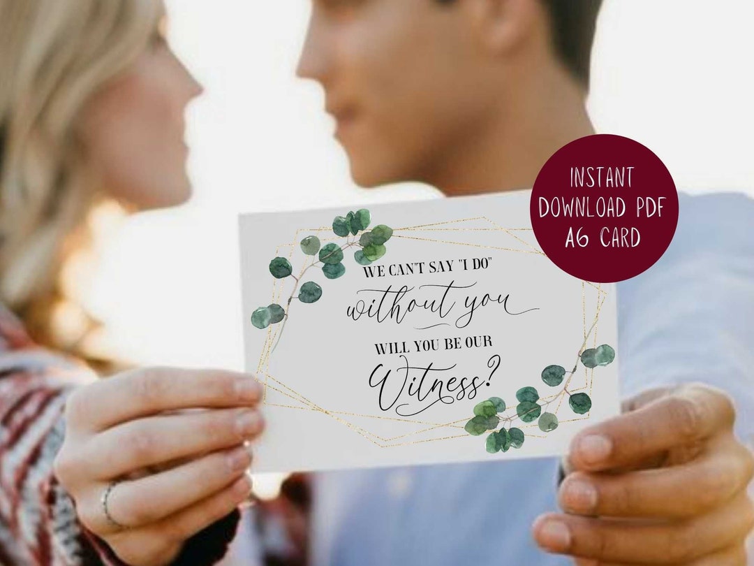 Will You Be Our Witness Card PRINTABLE Witness Proposal Card - Etsy