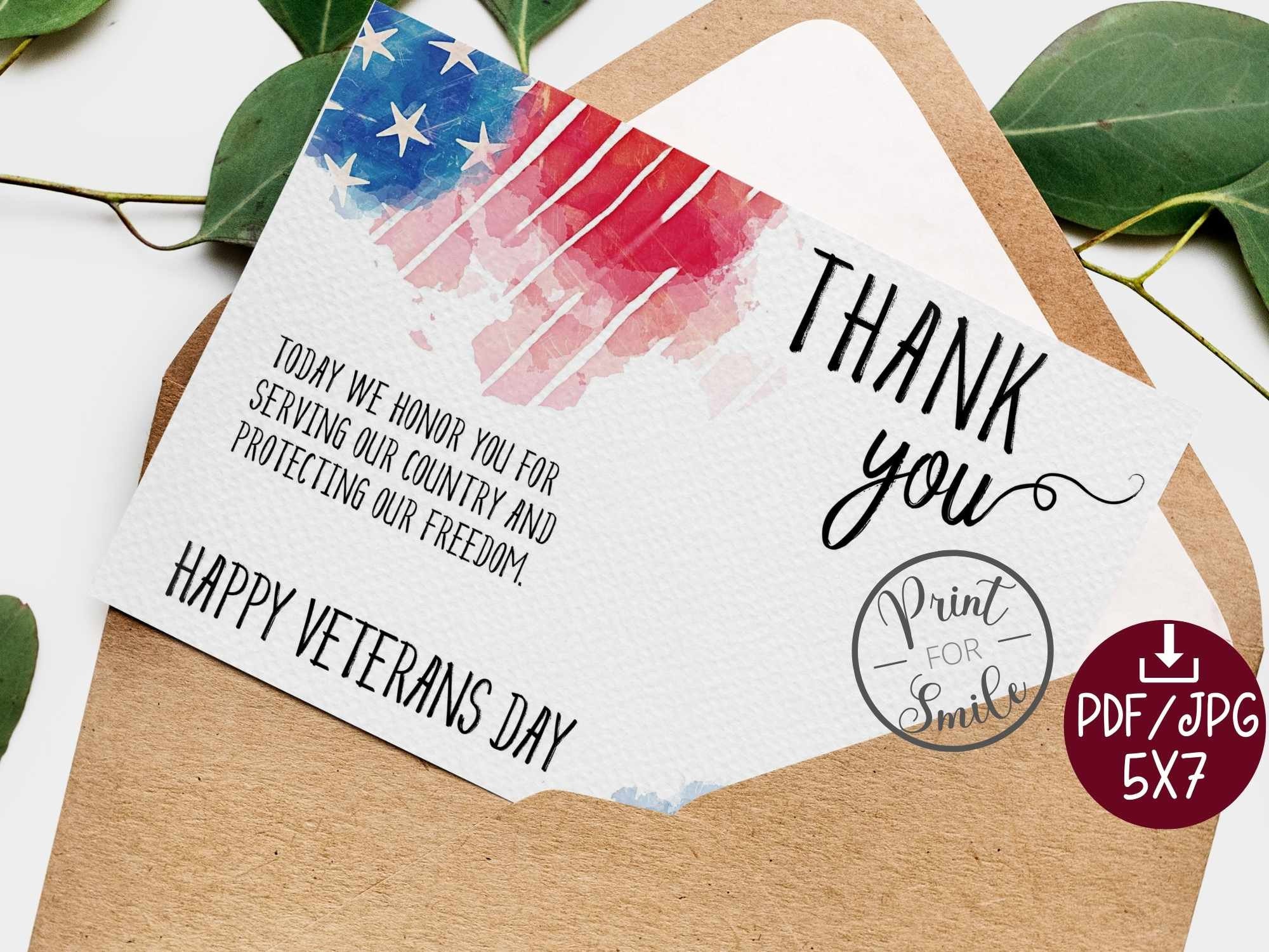 Veterans Day Card PRINTABLE - Etsy