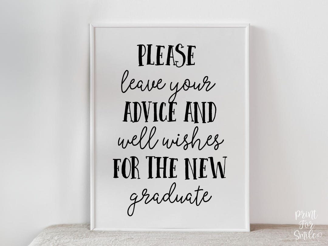 PRINTABLE Please Leave Your Advice and Well Wishes for the New Graduate ...