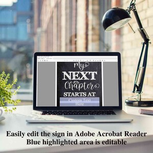 My Next Chapter Starts at Graduation Sign PRINTABLE Party - Etsy