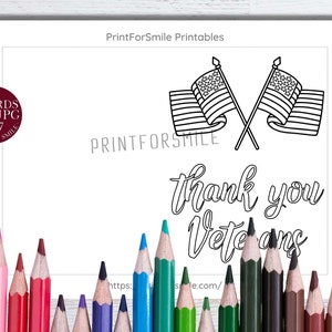 Veterans Day Coloring Card PRINTABLE - Etsy