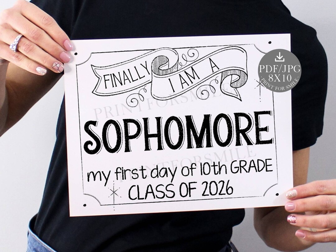 First Day of Sophomore Year Sign Class of 2026 10th Grade Sign - Etsy