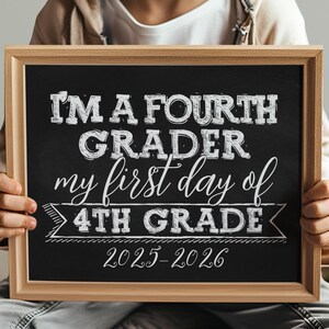 First Day of 4th Grade Sign Fourth Grade Sign PRINTABLE School 1st Day ...