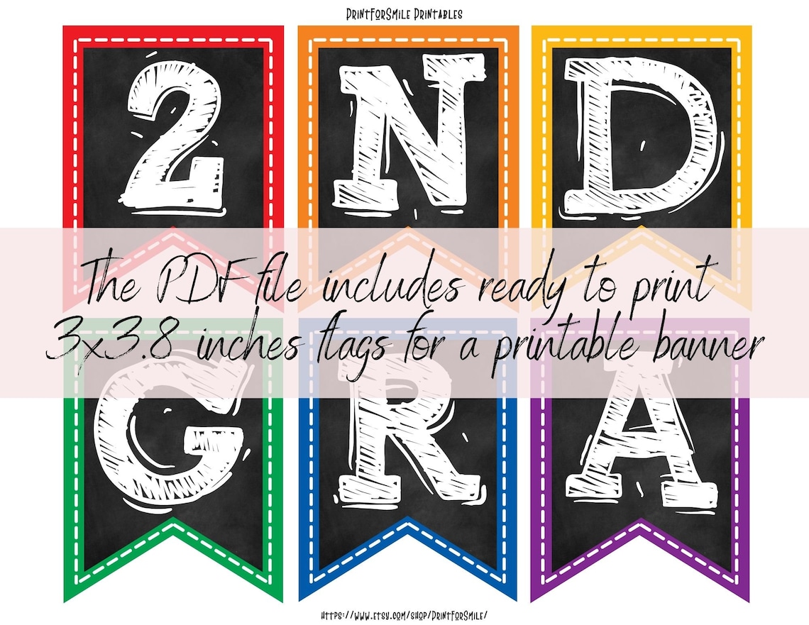 First Day of 2nd Grade Banner PRINTABLE - Etsy