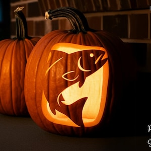 Fish Pumpkin Carving Stencil Template Ocean Halloween PRINTABLE - Etsy