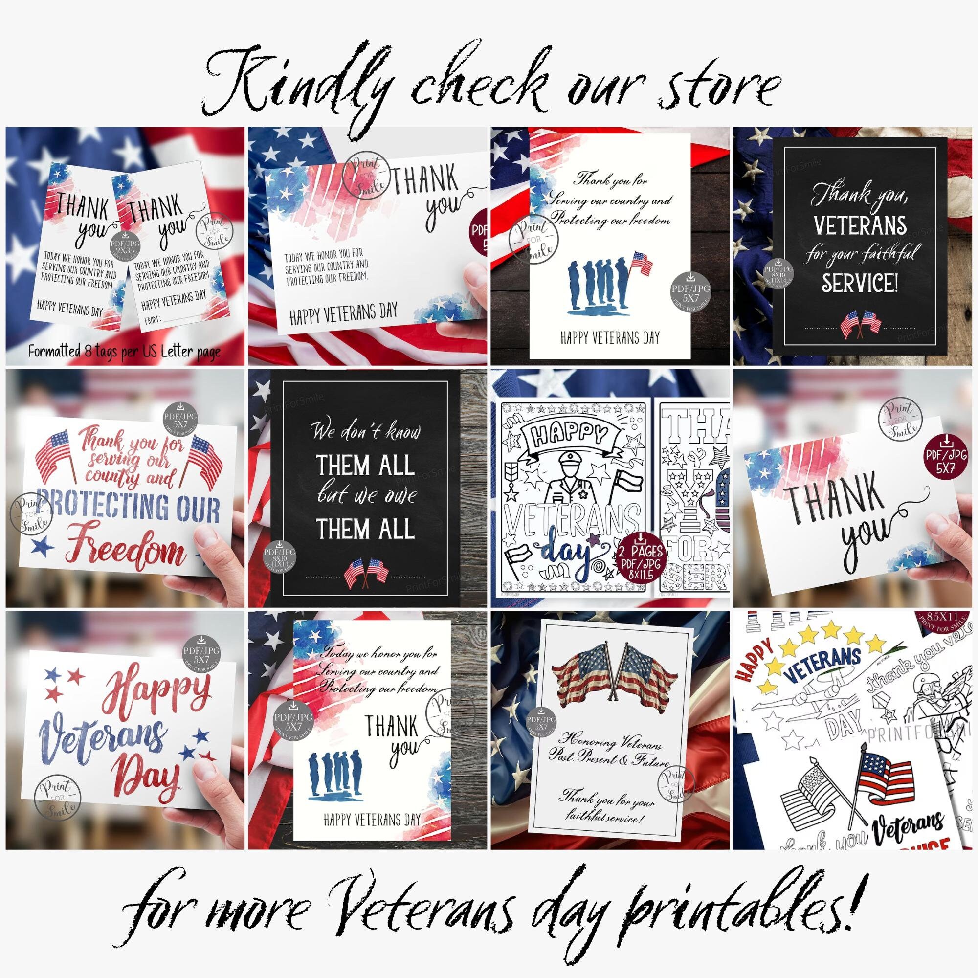 Veterans Day Card Digital PRINTABLE - Etsy