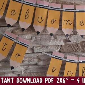 Welcome Back to School Banner Pencil PRINTABLE - Etsy