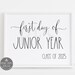 First Day of Junior Year Sign PRINTABLE - Etsy