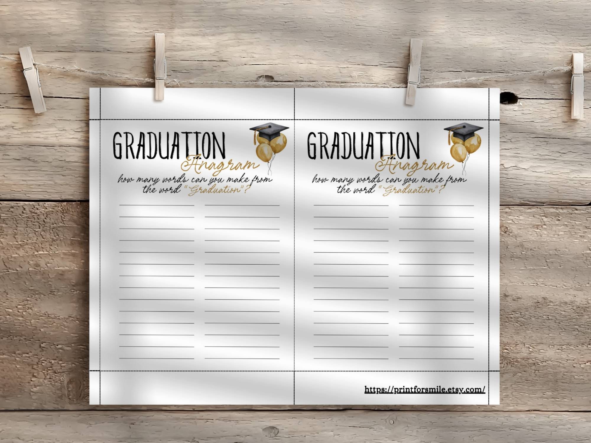Graduation Anagram Game Printable College Graduation Party - Etsy