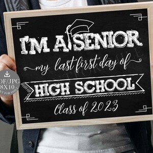 First Day of Senior Year Sign PRINTABLE 12th Grade Sign Class - Etsy