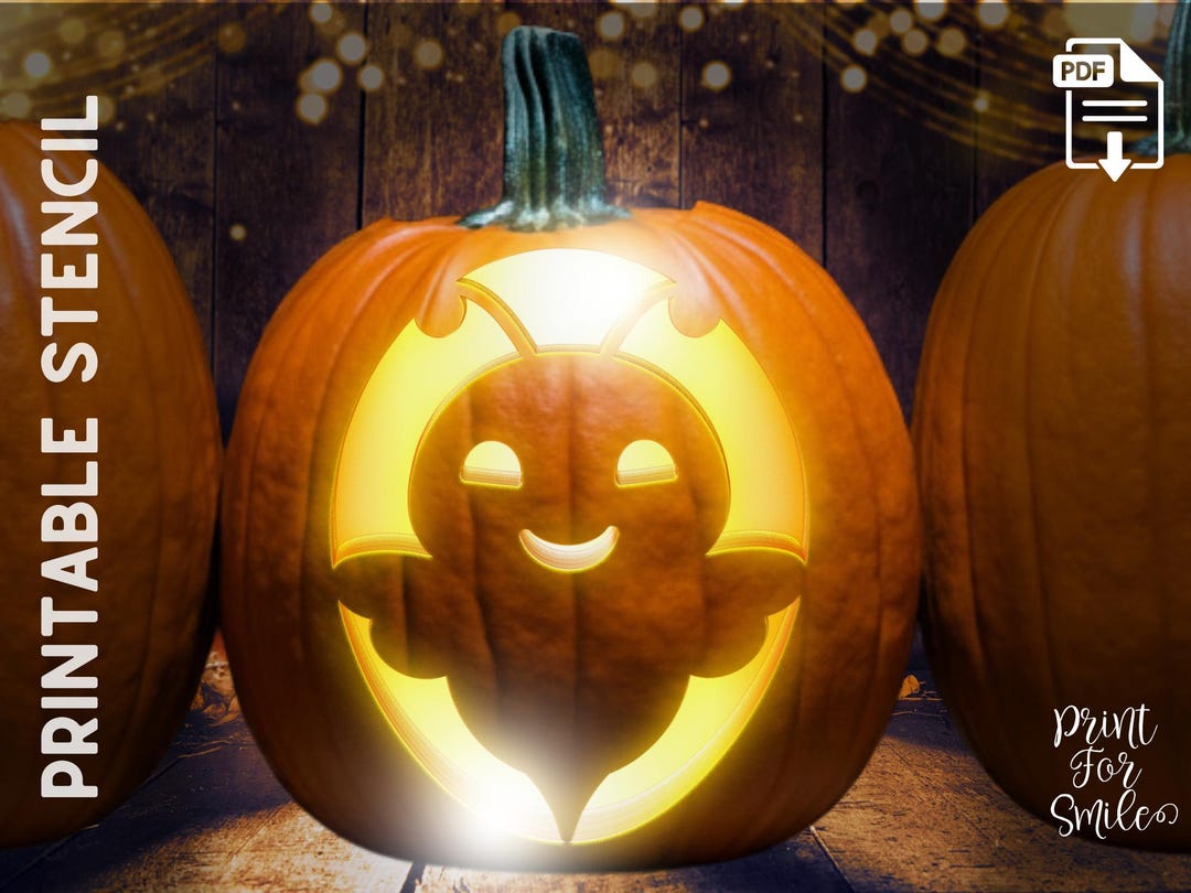 Cute Bumblebee Pumpkin Carving Stencil Template Pattern Halloween PRINTABLE - Etsy