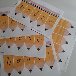 Welcome Back to School Banner Pencil PRINTABLE - Etsy