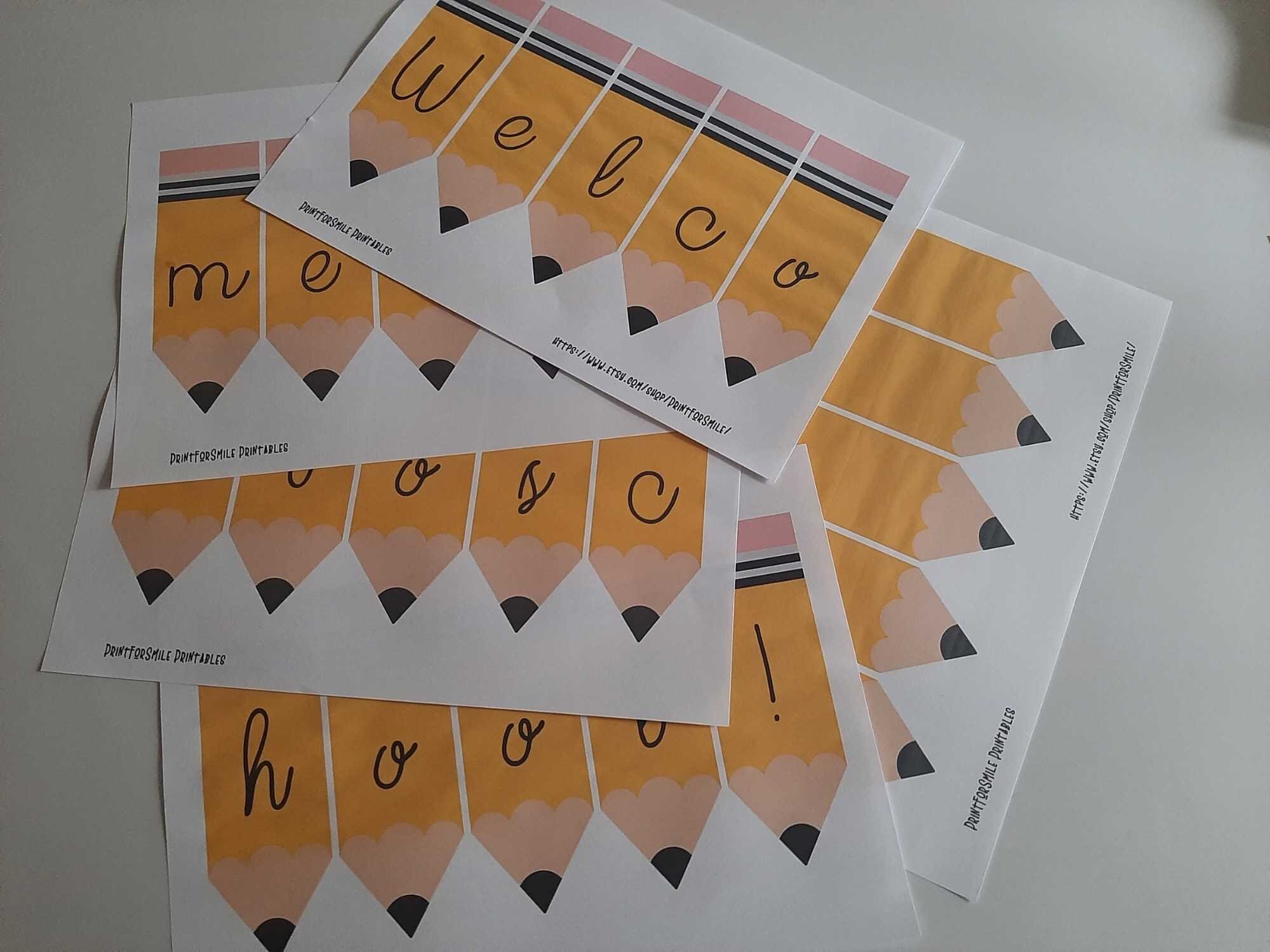 Welcome Back to School Banner Pencil PRINTABLE - Etsy