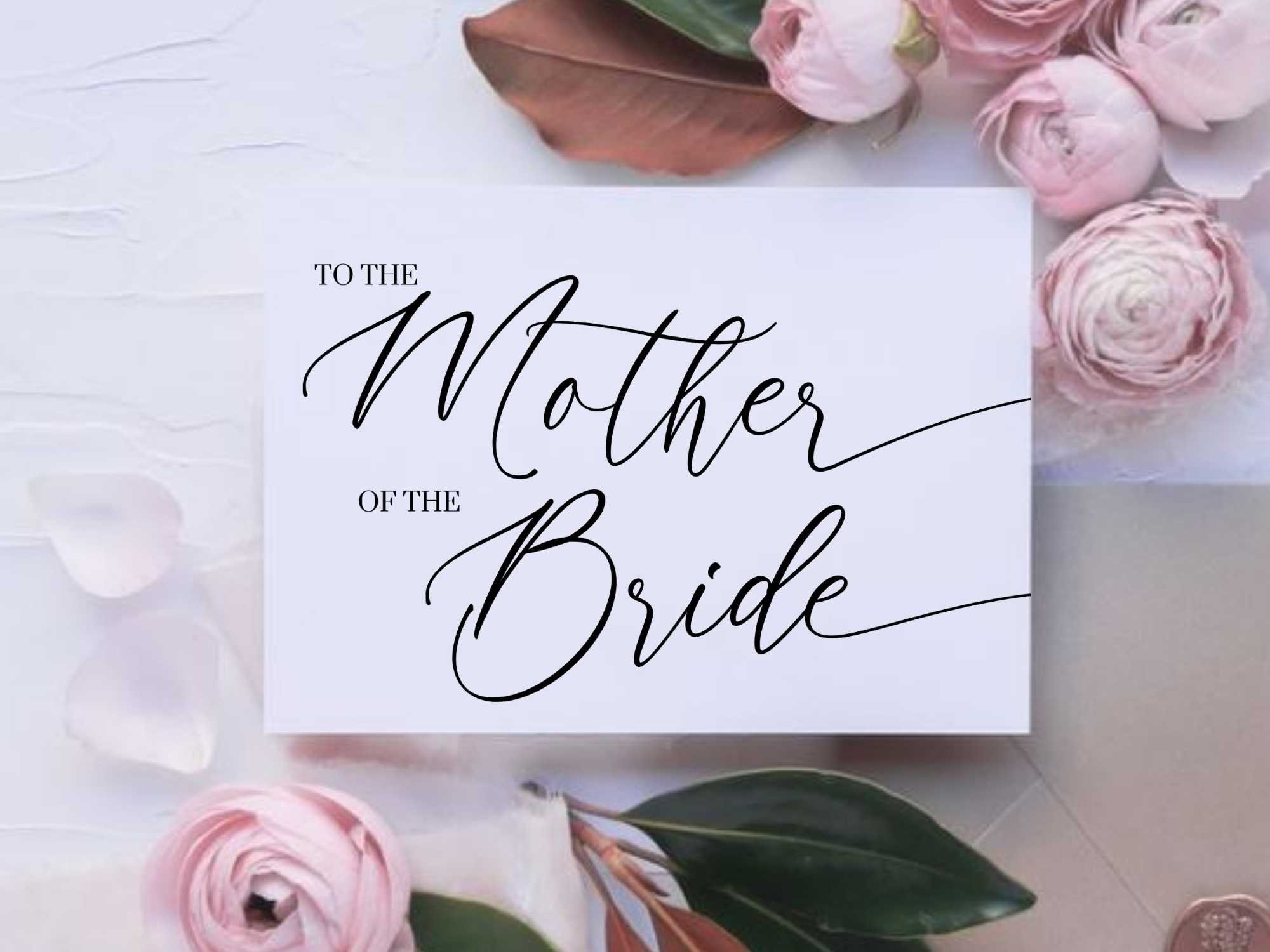 To the Mother of the Bride Wedding Day Card PRINTABLE - Etsy
