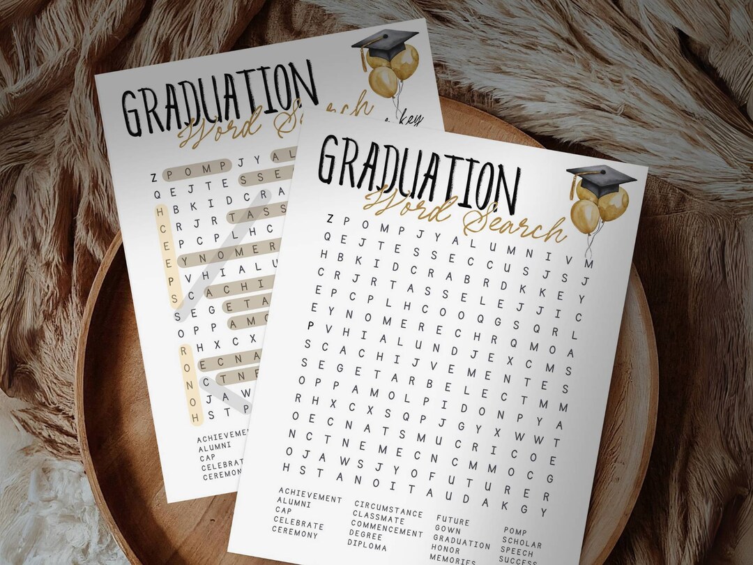 Graduation Word Search Game Printable College Graduation Party - Etsy