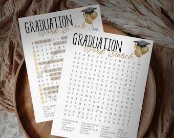 Graduation Word Search, Printable Graduation Party Game, Fun High ...