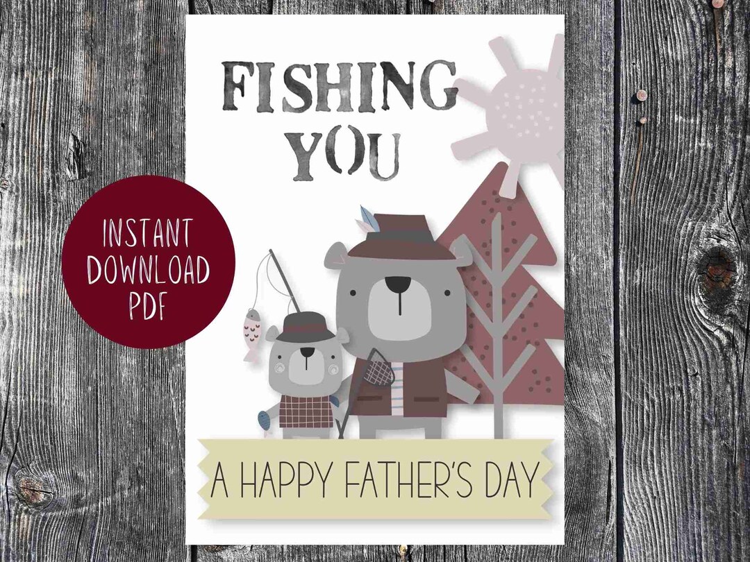 Fishing Fathers Day Card PRINTABLE Dad - Etsy