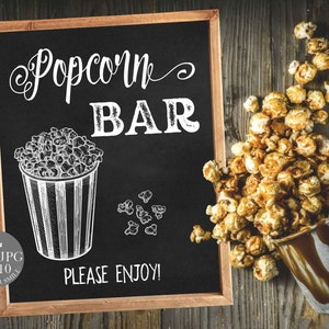 Graduation Popcorn Bar Sign PRINTABLE Graduation Party - Etsy