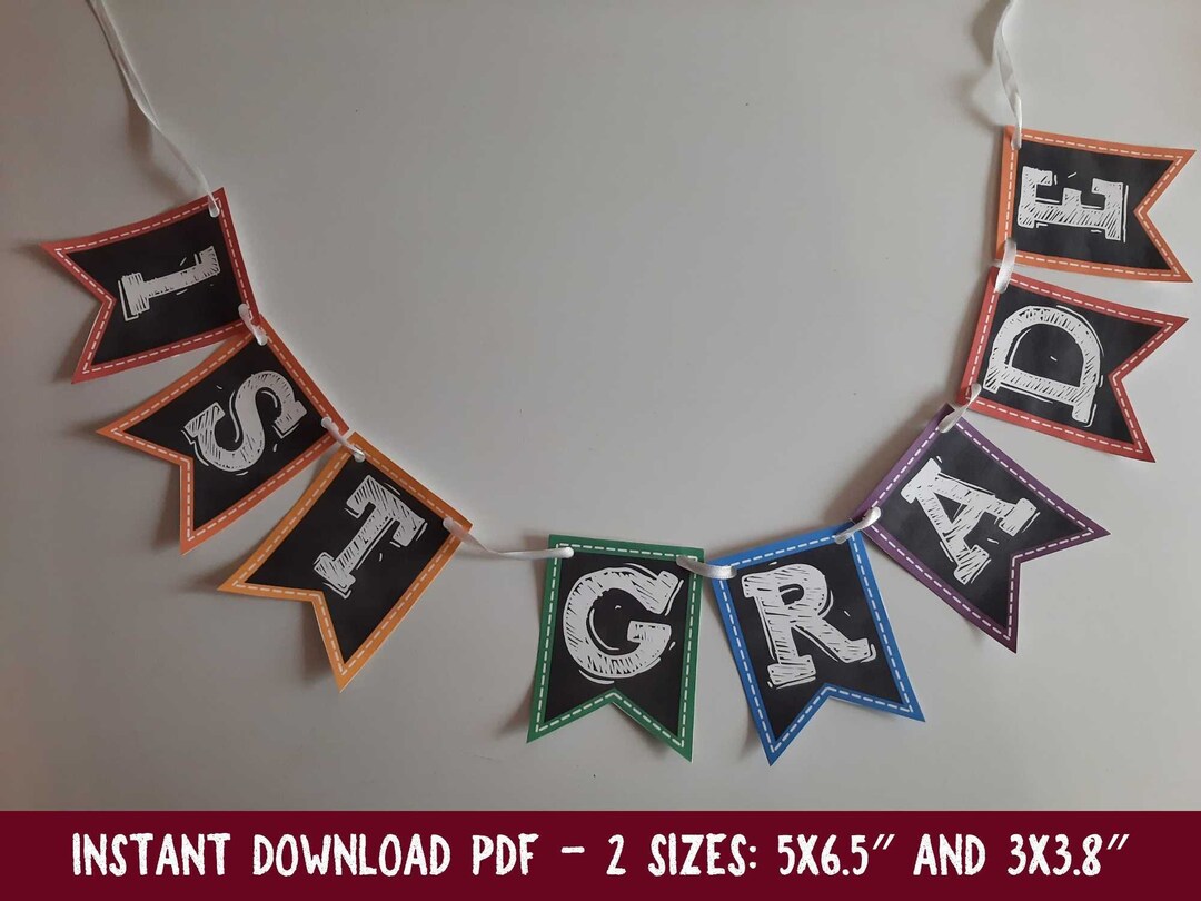 First Day of 1st Grade Banner PRINTABLE - Etsy