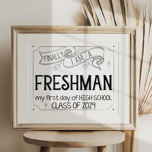 BUNDLE First Day of Freshman Year Sign, Class of 2029, 9th Grade Sign ...
