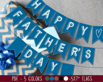 Printable Fathers Day Banner, Happy Fathers Day Party DIY Decor ...