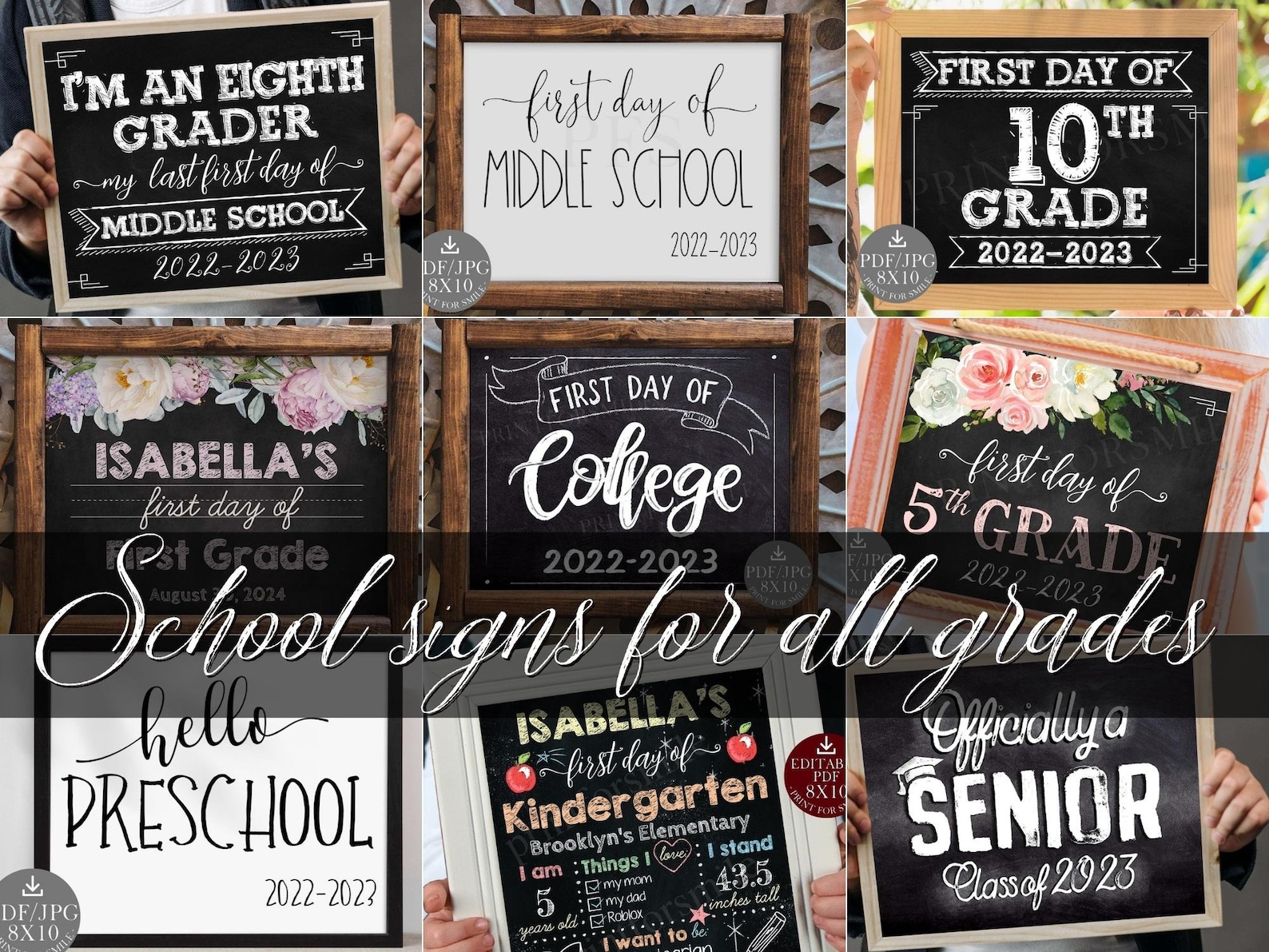 First Day of 8th Grade Sign PRINTABLE Eighth Grade Sign First - Etsy