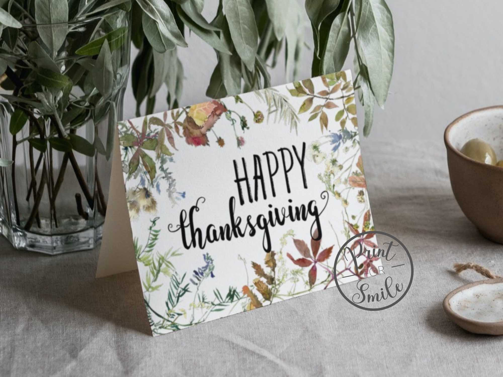 PRINTABLE Thanksgiving Cards Set Give Thanks Gratitude Blessed - Etsy