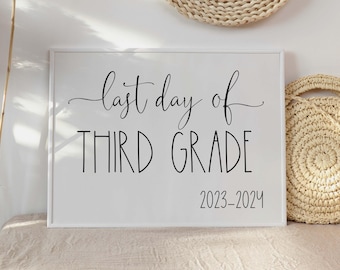 PRINTABLE Last Day of Third Grade Sign Instant Download Colorful End of ...