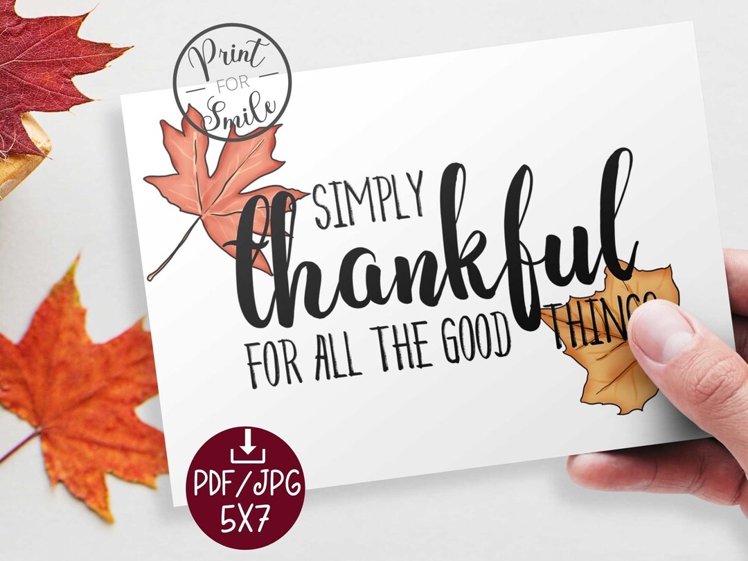 Thankful Thanksgiving Card PRINTABLE - Etsy