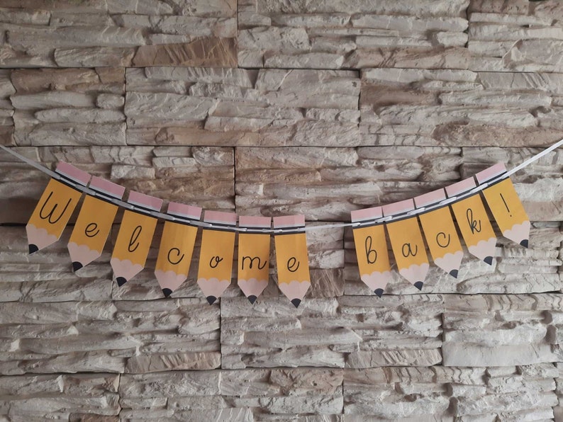 Welcome Back to School Banner Pencil PRINTABLE - Etsy