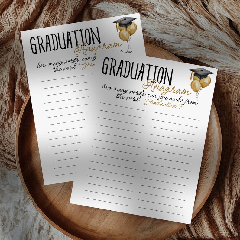 Graduation Anagram Game Printable College Graduation Party - Etsy