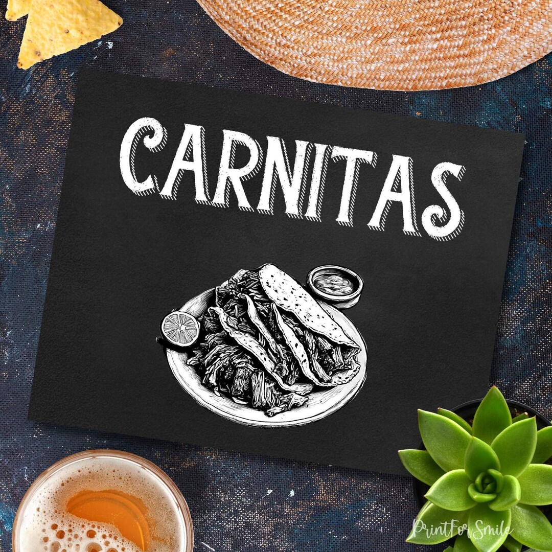 Carnitas Sign PRINTABLE Graduation Party Decorations Chalkboard Bar 8x10 PDF JPG - Etsy