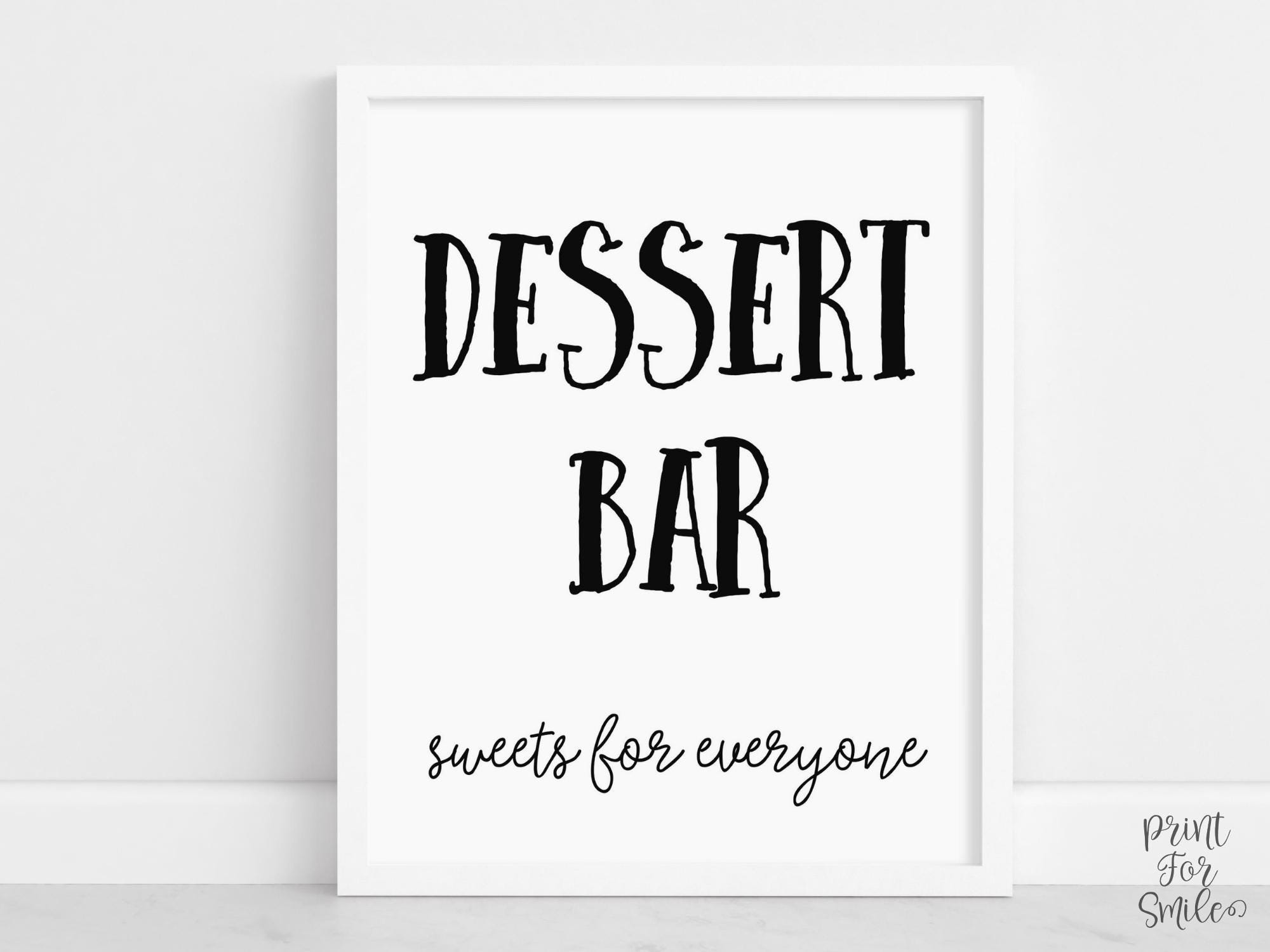 Dessert Bar Sign Printable, Dessert Table Decor, Graduation Party Decor ...