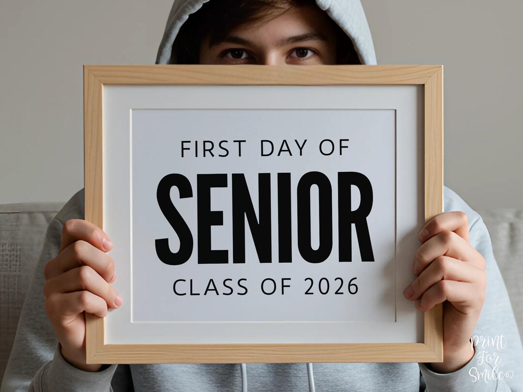 Bold First Day of Senior Year Sign PRINTABLE 12th Grade Minimalist Back ...
