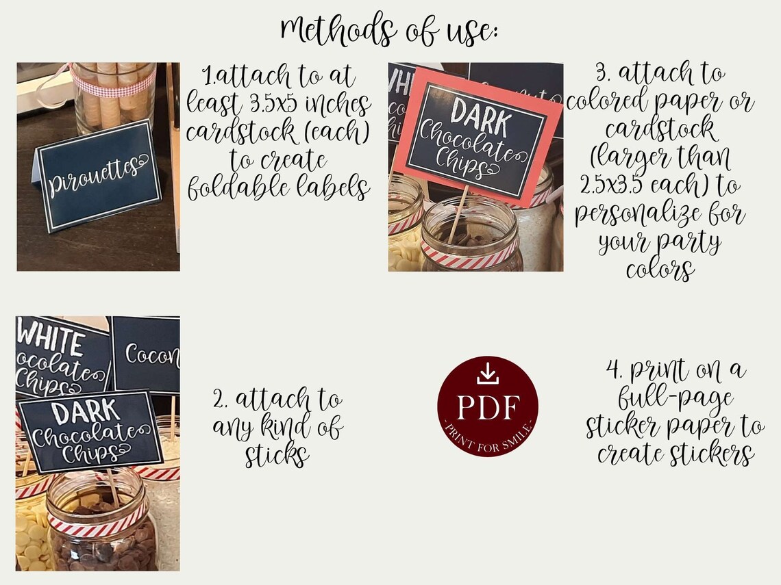Hot Cocoa Bar Sign Labels PRINTABLE Kit - Etsy