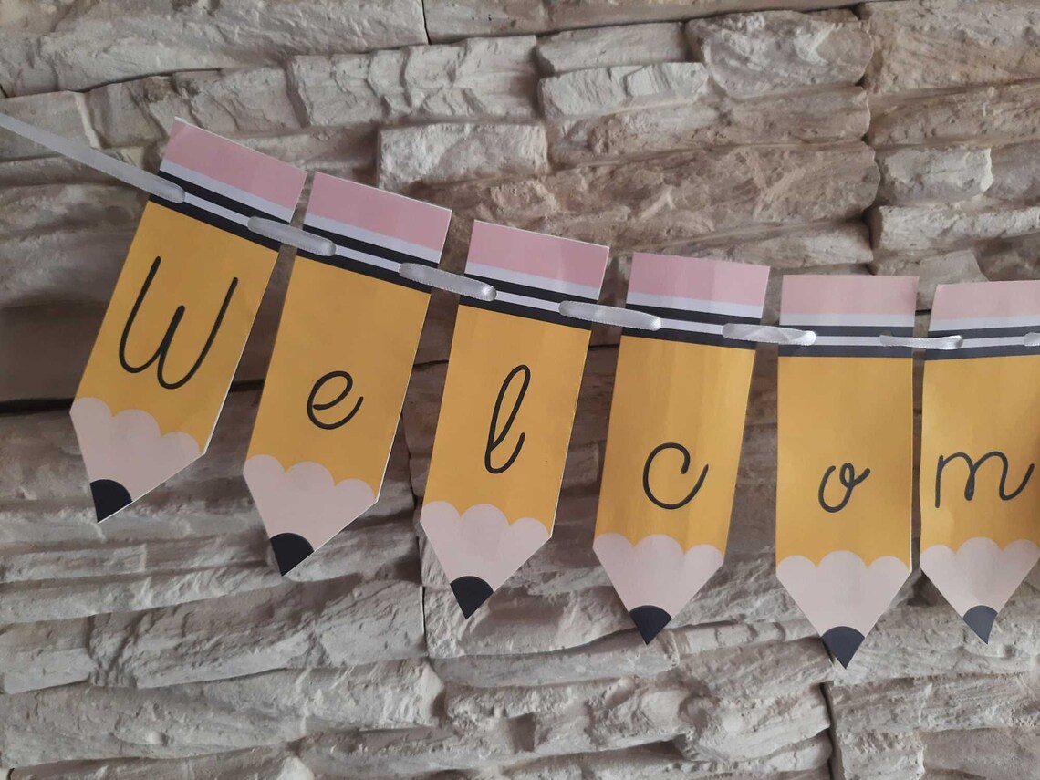 Welcome Back to School Banner Pencil PRINTABLE - Etsy