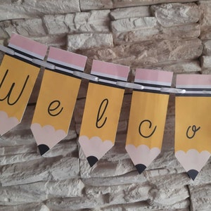 Welcome Back to School Banner Pencil PRINTABLE - Etsy
