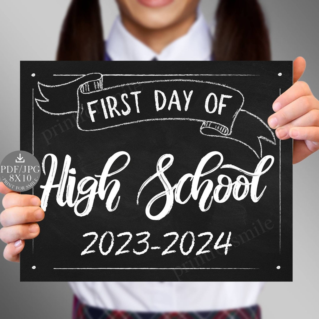 First Day Of High School Sign Printable Chalkboard 2023 - Etsy Portugal