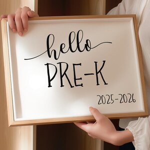 Hello Pre K Sign, First Day of Pre K, PRINTABLE, Instant Download - Etsy