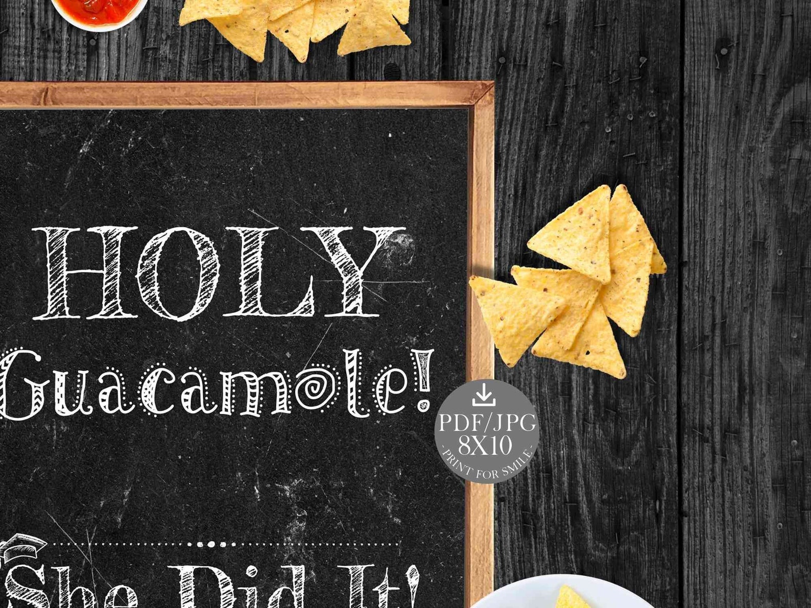 Holy Guacamole She Did It Sign Printable Graduation Party - Etsy