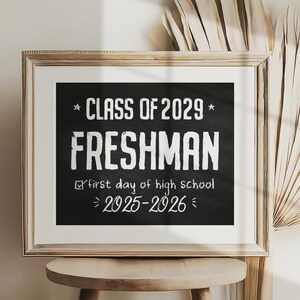 First Day of Freshman Year Sign BUNDLE High School Signs, Class of 2029 ...