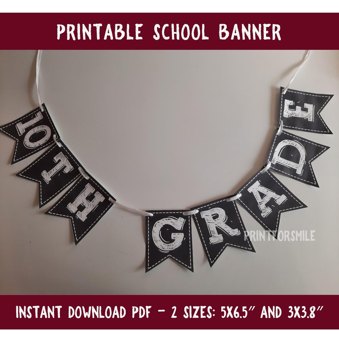 First Day of 10th Grade Banner PRINTABLE - Etsy
