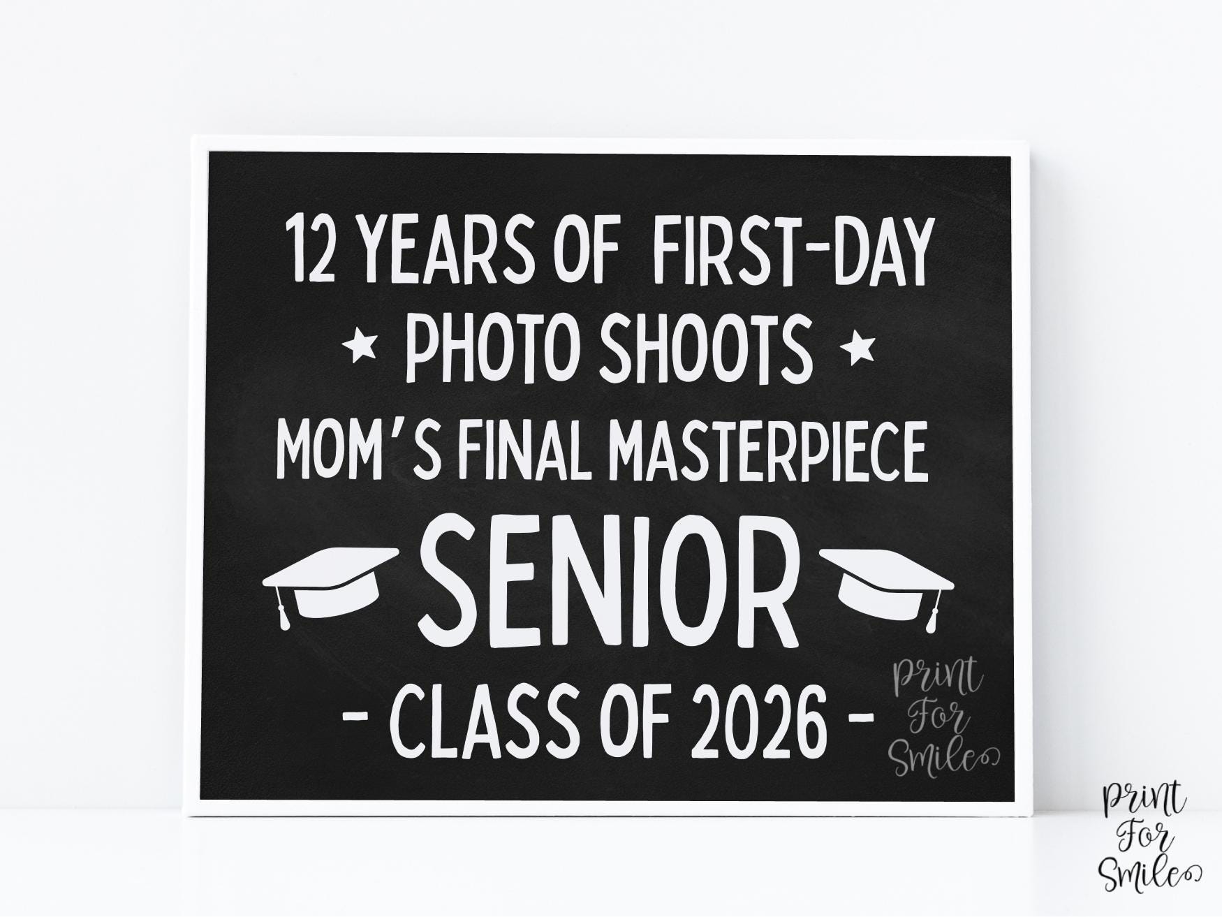 PRINTABLE First Day of Senior Year Sign 12th Grade Sign Class of 2026 ...
