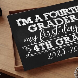 First Day of 4th Grade Sign Fourth Grade Sign PRINTABLE School 1st Day ...