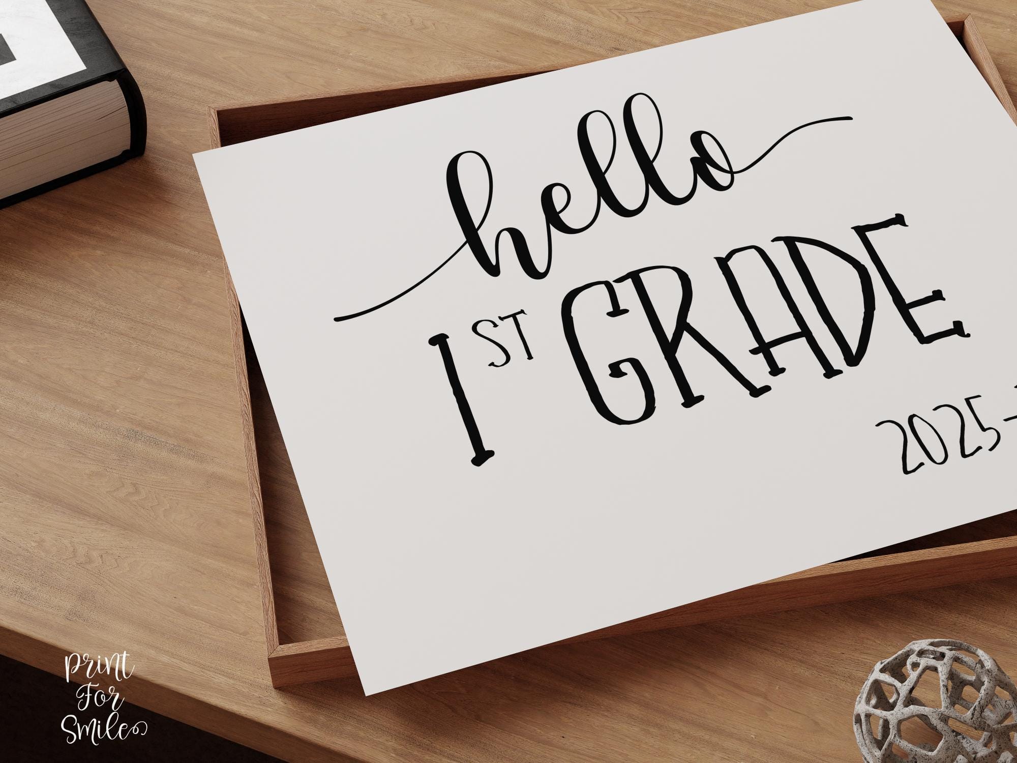 Hello 1st Grade Sign, First Day of 1st Grade, PRINTABLE, Instant ...